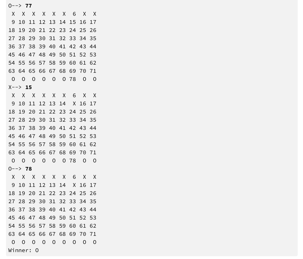 Solved Implement the Tic-tac-toe game for variable board | Chegg.com