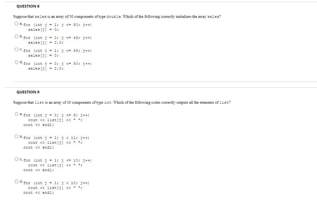Solved Write The Code To Declare An Array Of Floats Called 5909