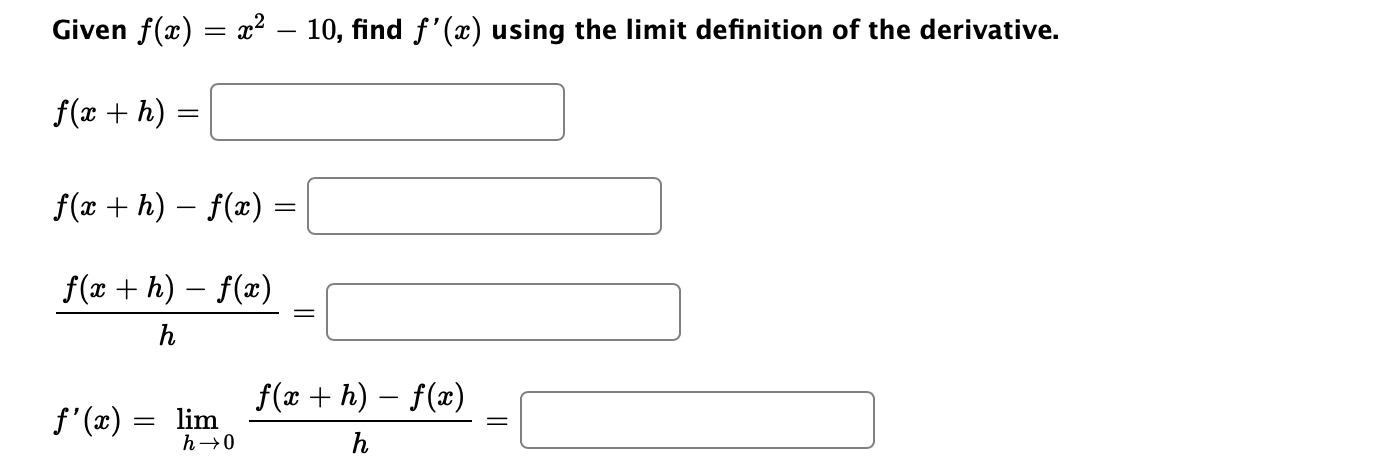 Solved Given f(x)=4x2−7x+2, find f′(x) using the limit | Chegg.com