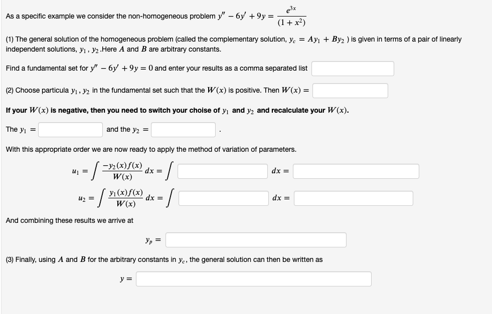 Solved As a specific example we consider the non-homogeneous | Chegg.com