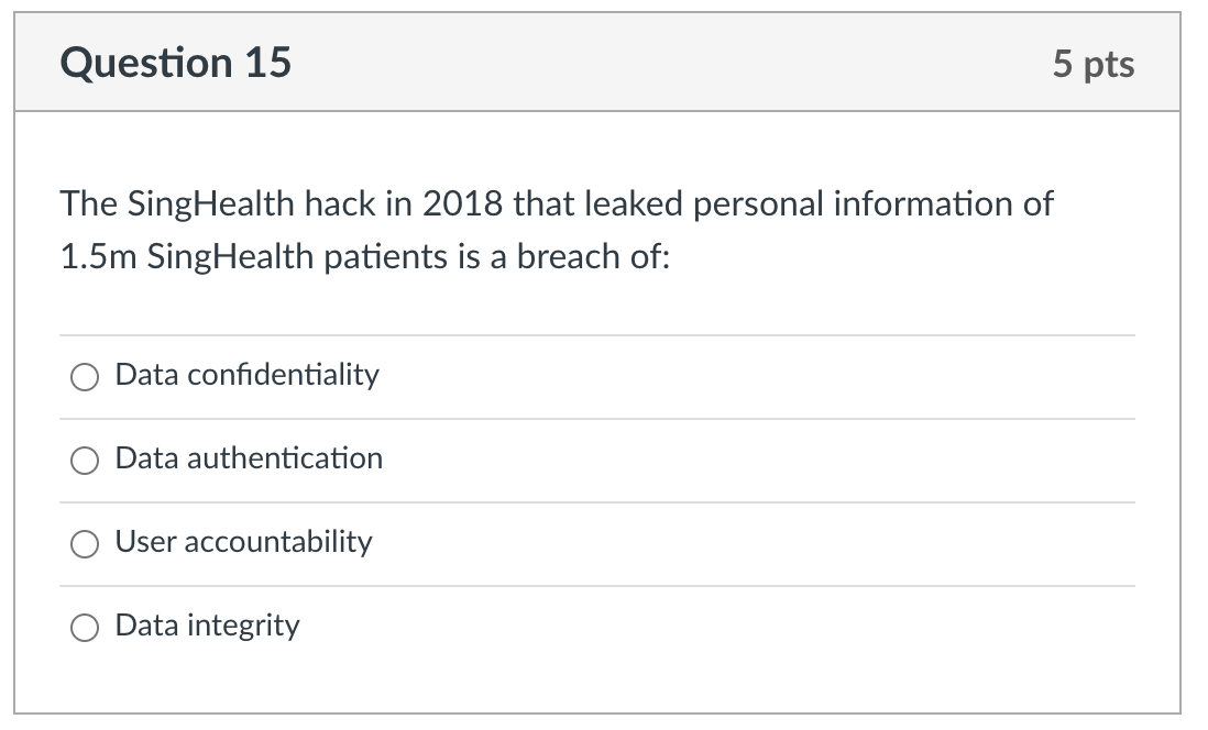 Solved Question 14 5 pts The Message Authentication Code | Chegg.com