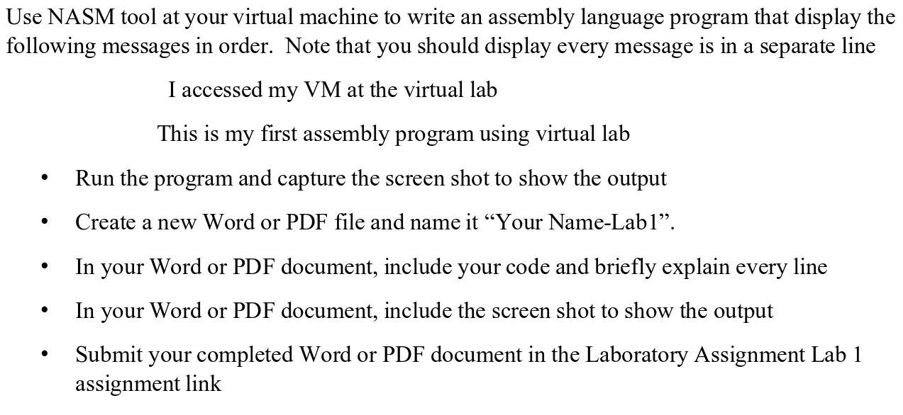 Solved Using Nasm X86 And 64 I Nee D To Do This Through The 