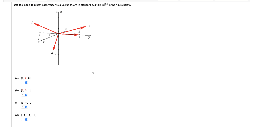 Solved Use the labels to match each vector to a vector shown | Chegg.com