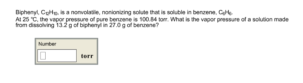 Solved Biphenyl, C12H10, is a nonvolatile, nonionizing | Chegg.com