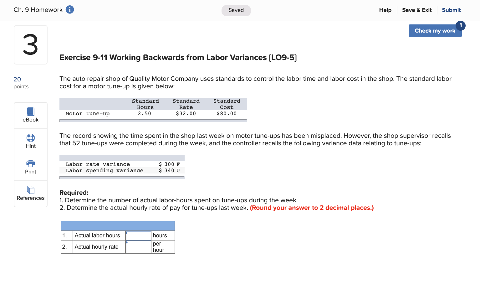 Solved Ch. 9 Homework i Saved Help Save & Exit Submit Check | Chegg.com