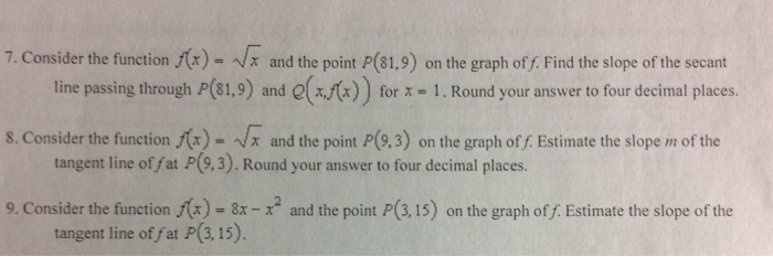 Solved Consider the function f(x) = squareroot x and the | Chegg.com