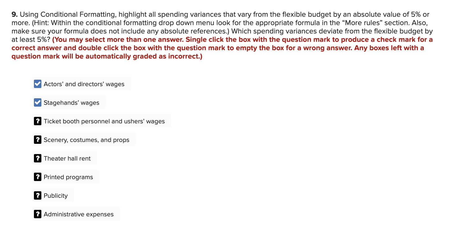 9. Using Conditional Formatting, highlight all | Chegg.com