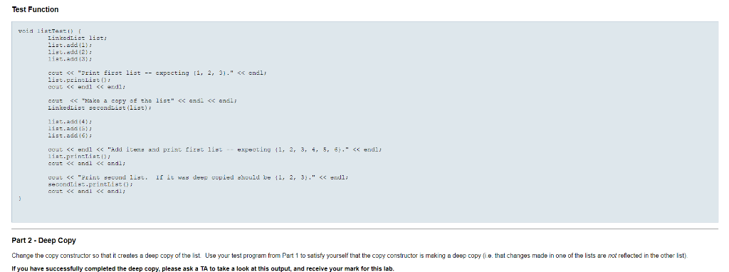 Solved Deep and Shallow Copies shallow copy of an object is | Chegg.com