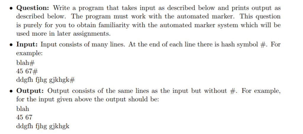 Solved as described below and prints output as Question: | Chegg.com