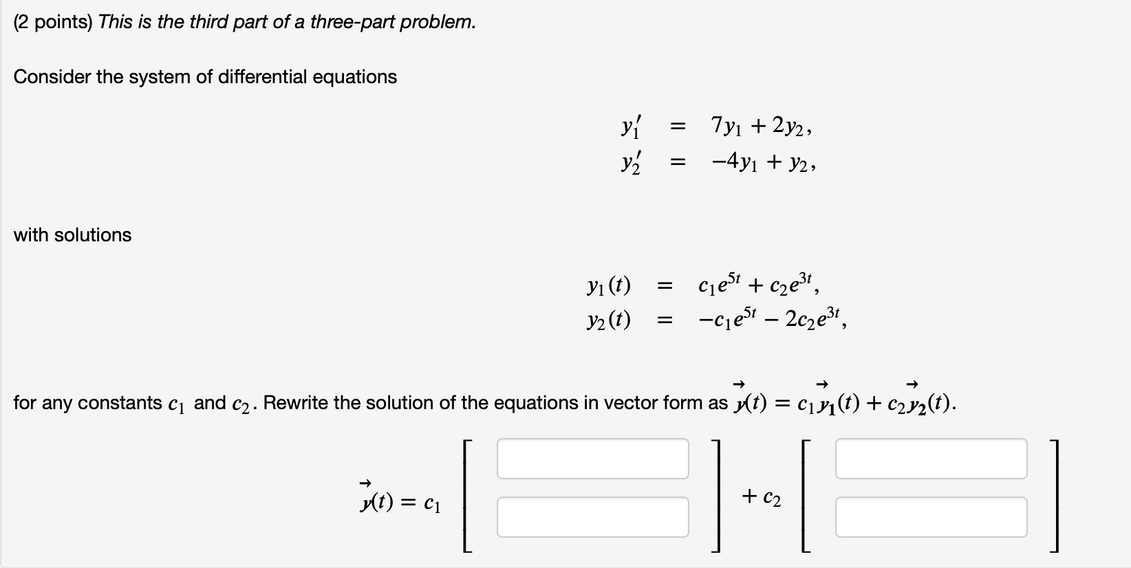 Solved (2 points) This is the third part of a three-part | Chegg.com