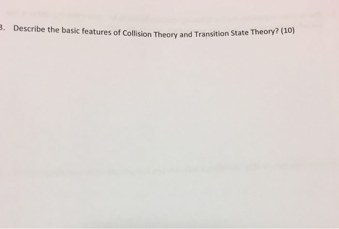 Solved Describe the basic features of Collision Theory and | Chegg.com