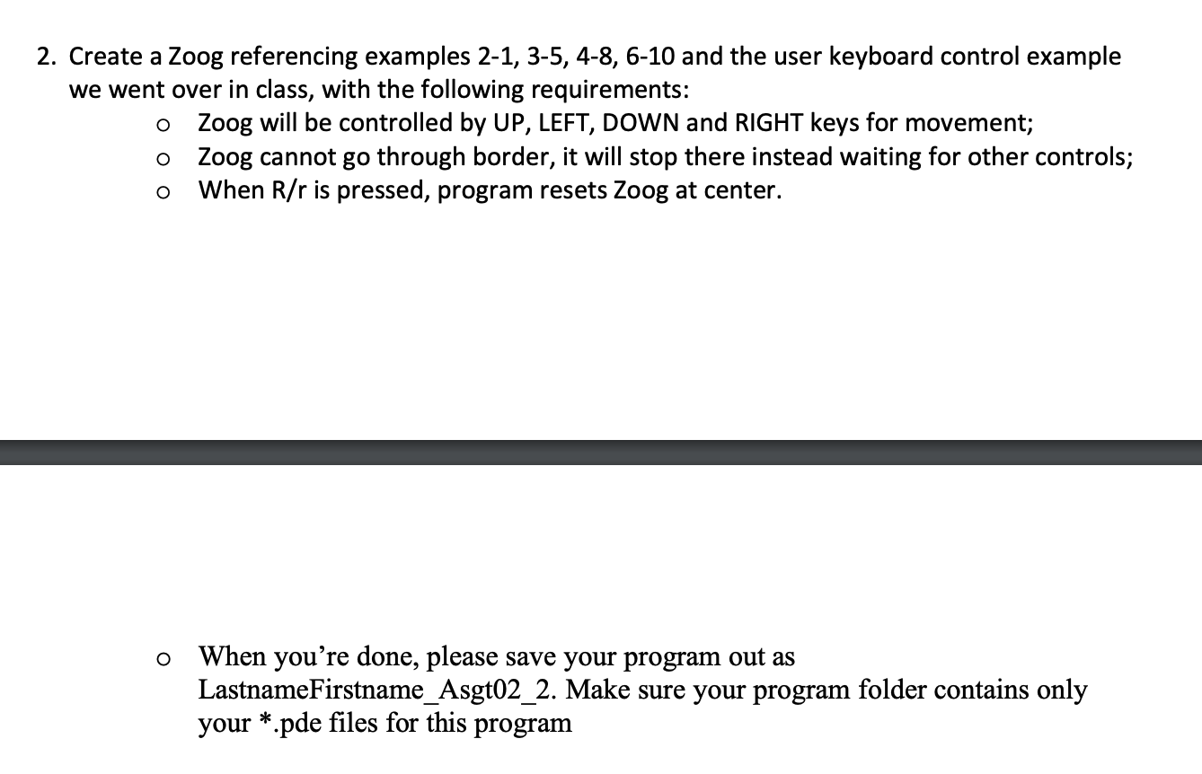 Solved 2. Create a Zoog referencing examples | Chegg.com