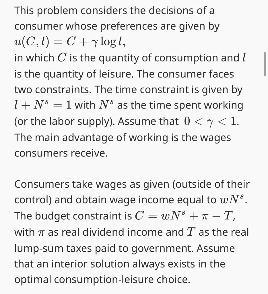 Solved The Utility Maximization Condition For The Consumer