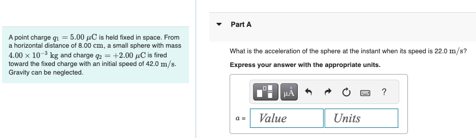 Solved A point charge q1=5.00μC is held fixed in space. From | Chegg.com