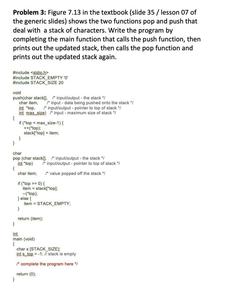 Solved Problem 3: Figure 7.13 in the textbook (slide 35 / | Chegg.com