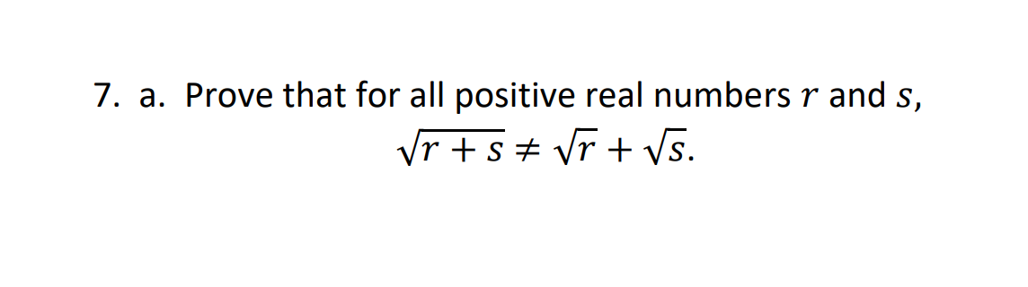 Solved 7. a. Prove that for all positive real numbers r and | Chegg.com