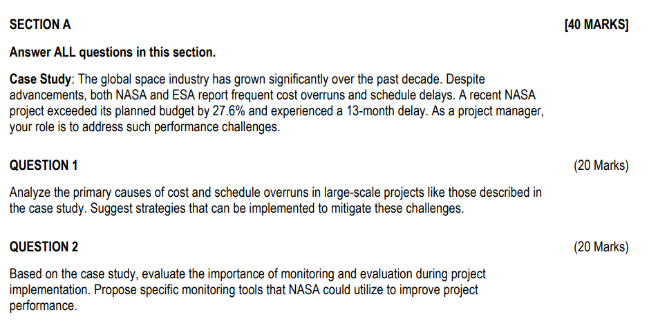 Solved SECTION A[40 ﻿MARKS]Answer ALL questions in this | Chegg.com