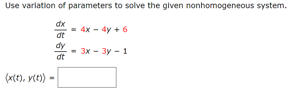 Solved Use variation of parameters to solve the given | Chegg.com