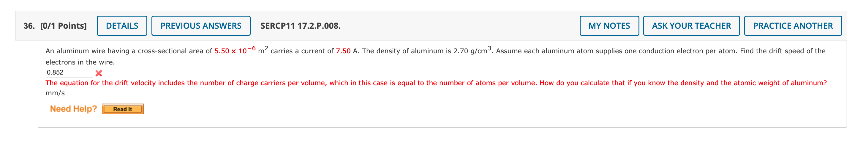 Solved [0 1 Points] Sercp11 17 2 P 008 Electrons In The