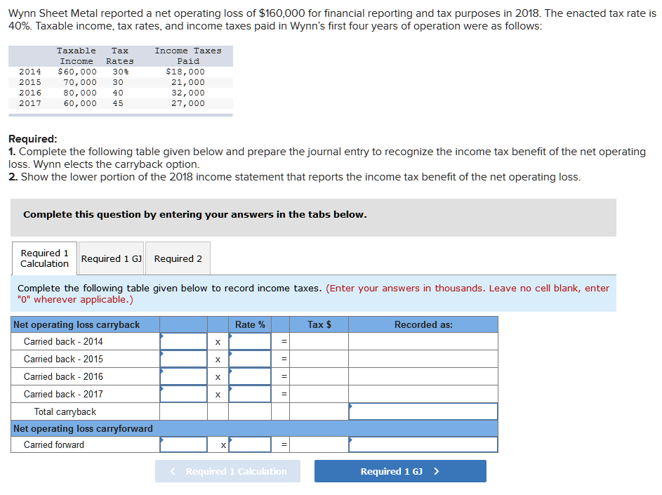 Solved Journal entry worksheet Record 2018 income tax | Chegg.com