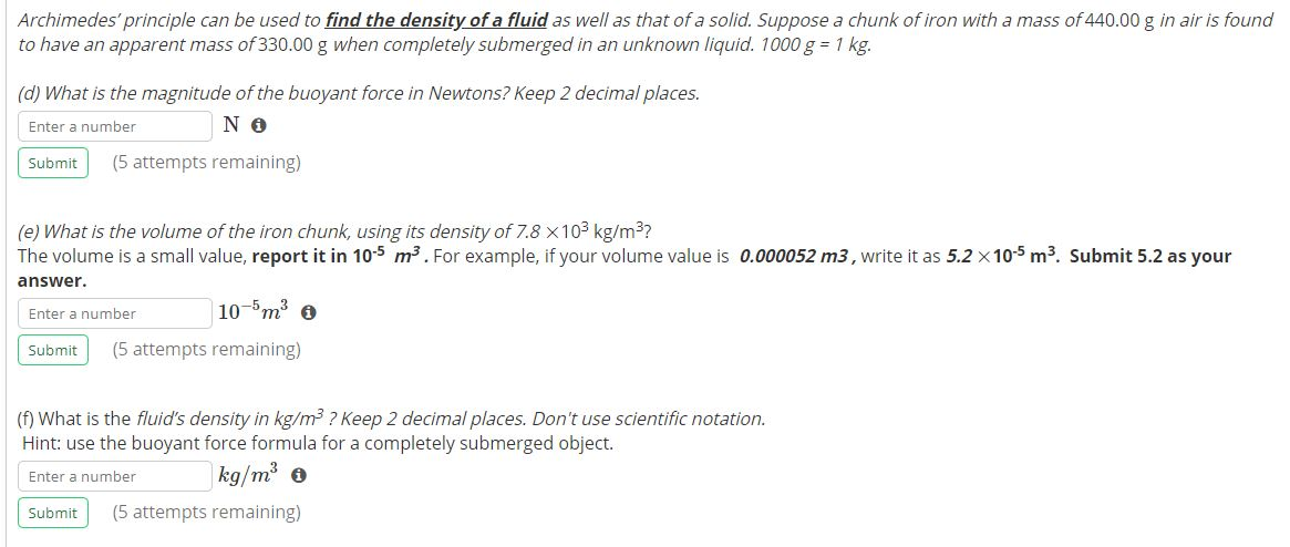 Solved 5 kg Apparent Weight in Air and Water This problem is | Chegg.com