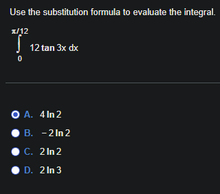 Solved Use the substitution formula to evaluate the | Chegg.com