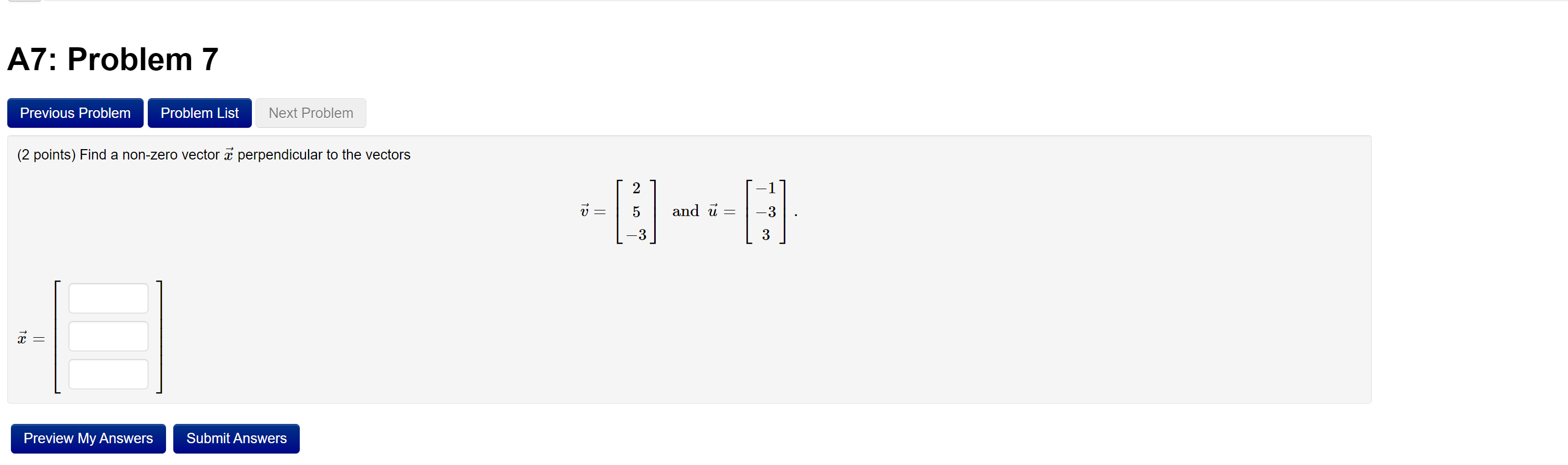 Solved A7: Problem 7 Previous Problem Problem List Next | Chegg.com