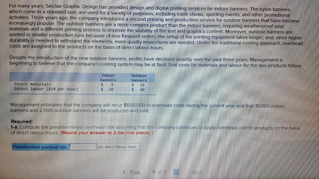 Solved For many years. Sinclair Graphic Design has provided | Chegg.com