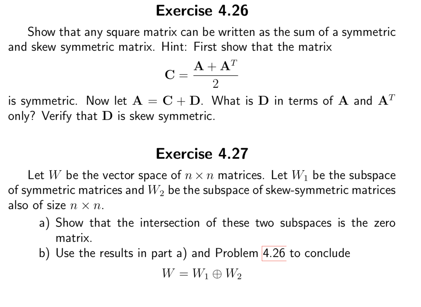 Solved Exercise 4.26 Show that any square matrix can be | Chegg.com