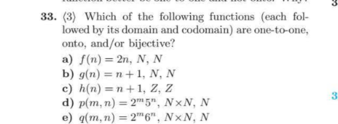 Solved 33. 3 Which of the following functions (each | Chegg.com