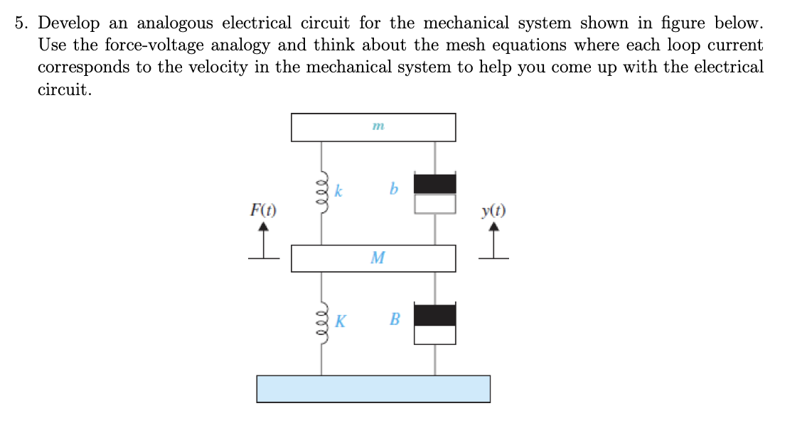 Solved 5. Develop an analogous electrical circuit for the | Chegg.com