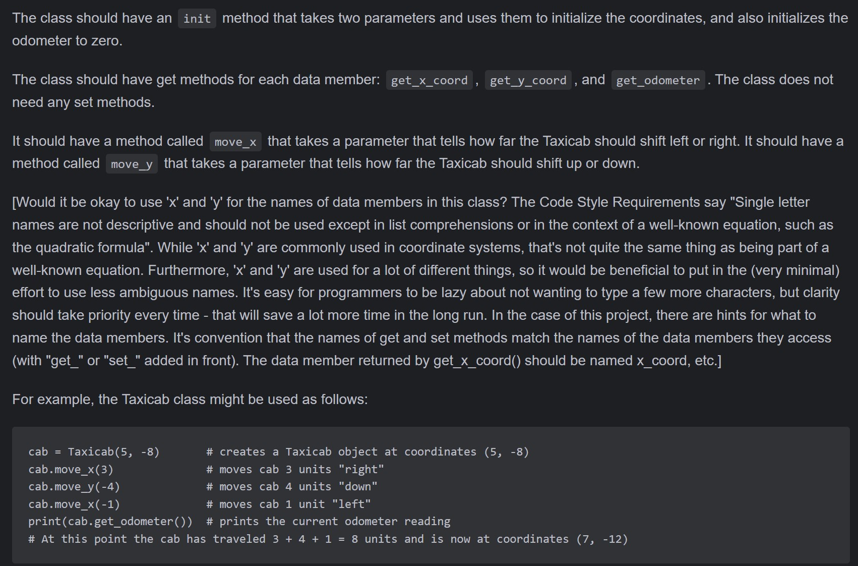 Solved Remember that, as stated in the Code Style | Chegg.com