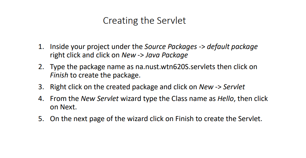 Solved Creating the Web Project from NetBeans 1. Create a | Chegg.com