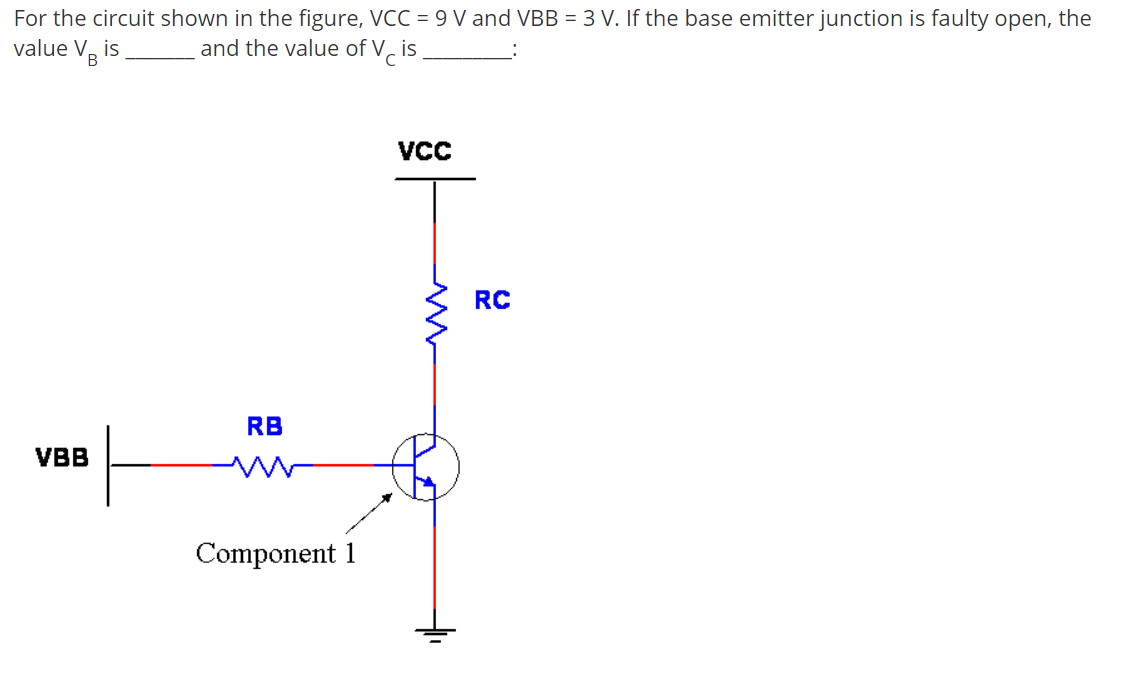 Solved For the circuit shown in the figure, VCC = 9 V and | Chegg.com