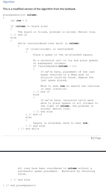 Solved The N-Queens Problem is identical to the 8-Queens | Chegg.com