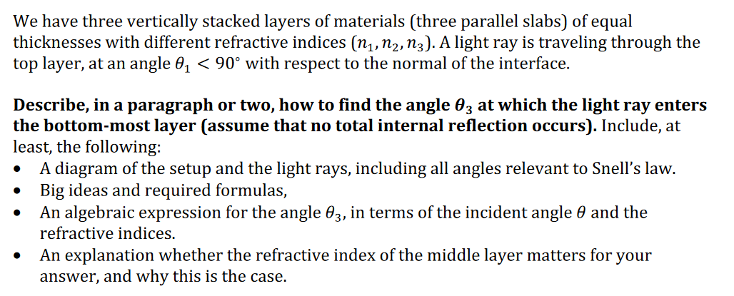 Solved We have three vertically stacked layers of materials | Chegg.com