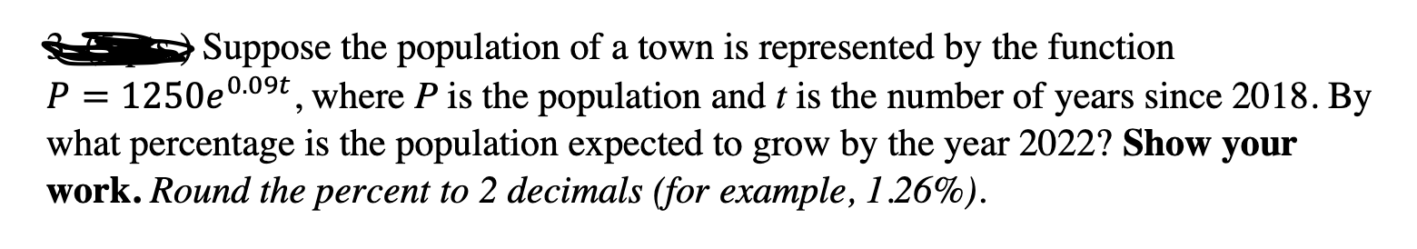 Solved Suppose the population of a town is represented by | Chegg.com