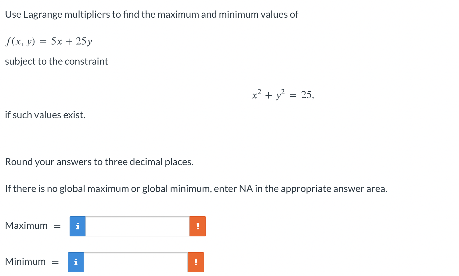 Solved Use Lagrange multipliers to find the maximum and | Chegg.com