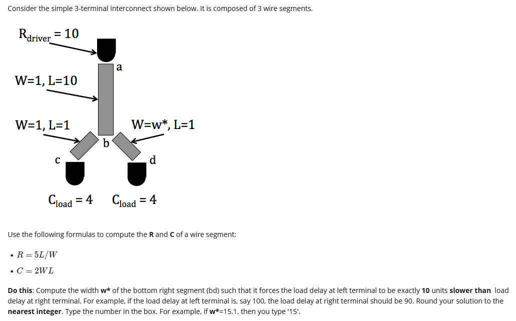 Solved Consider the simple 3-terminal interconnect shown | Chegg.com