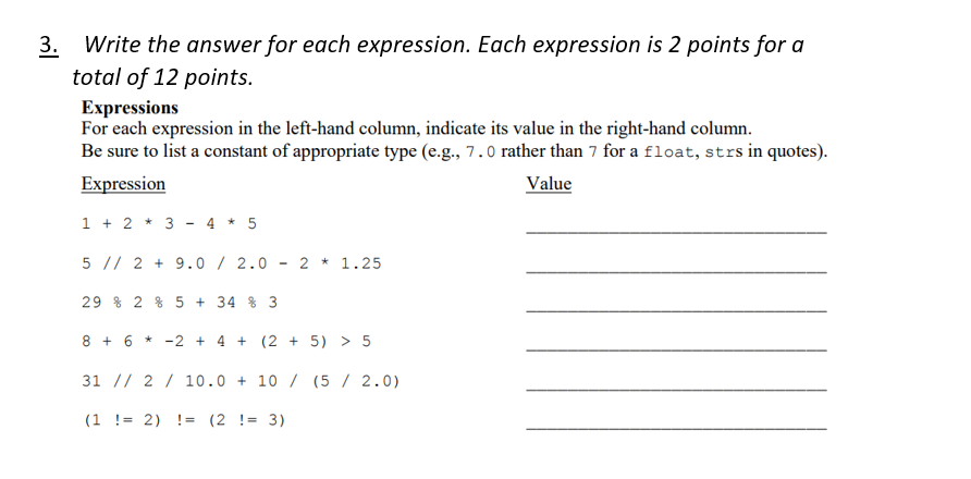 Solved - Write the answer for each expression. Each | Chegg.com