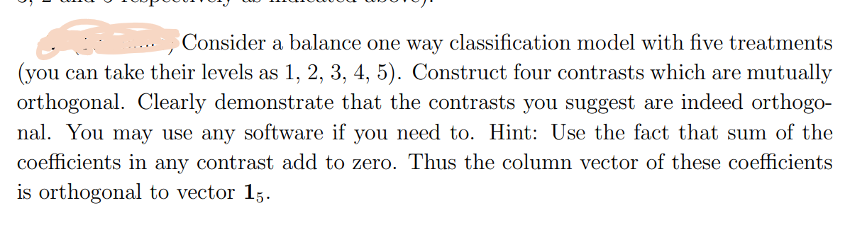 Solved Consider a balance one way classification model with | Chegg.com