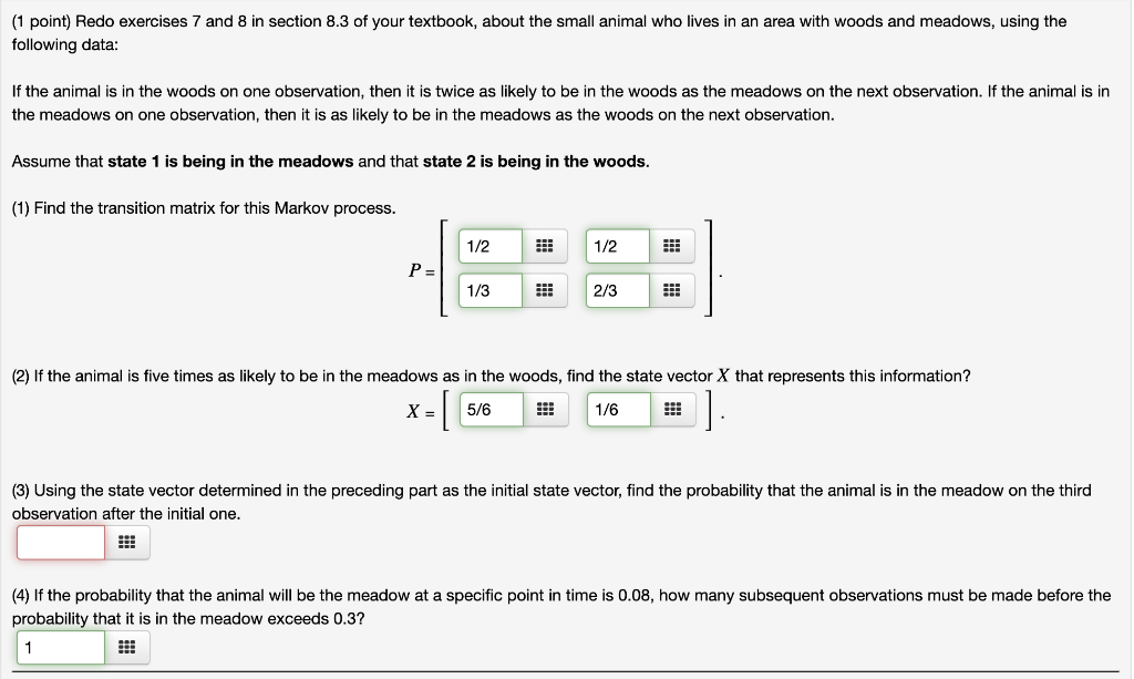 Solved (1 point) Redo exercises 7 and 8 in section 8.3 of | Chegg.com