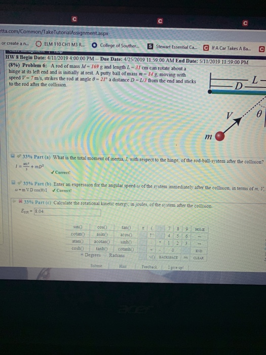 Solved tta.com/Common/Take TutorialAssignment.aspx or create | Chegg.com