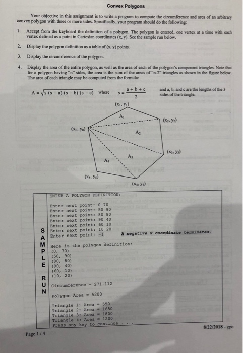 Solved Convex Polygons Your objective in this assignment is | Chegg.com