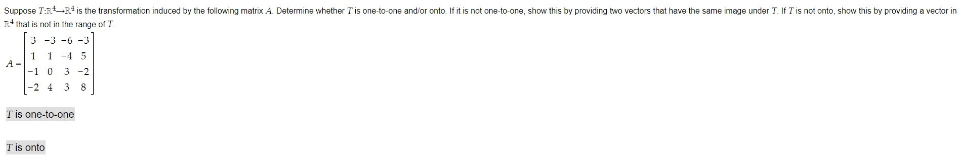 Solved Suppose T:R4_R4 is the transformation induced by the | Chegg.com
