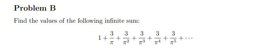 Solved Find the values of the following infinite sum: | Chegg.com