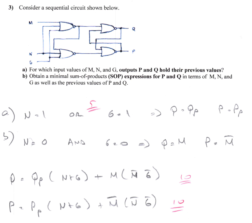 Consider a sequential circuit shown below.a) ﻿For | Chegg.com