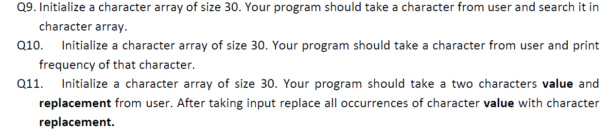 Solved C Program Only Use Char Array Or 1d Array And Loop 