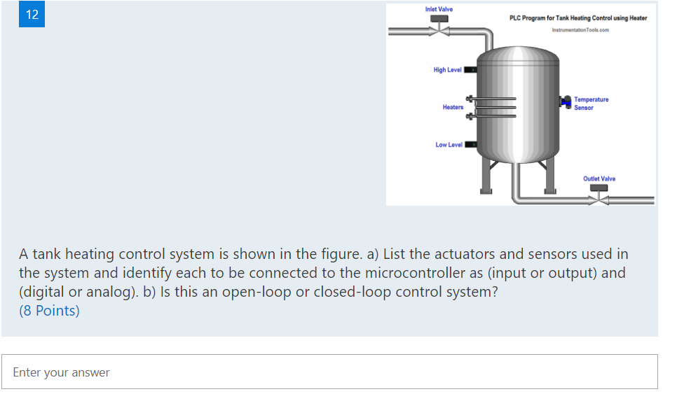 Solved Inlet Valve 12 PLC Program for Tank Heating Control | Chegg.com
