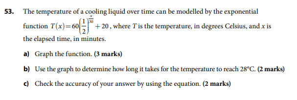 Solved The temperature of a cooling liquid over time can be | Chegg.com